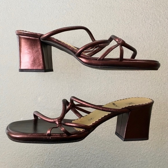 Bruno Magli | Shoes | Nib Vintage 9s Bruno Magli Bronze Brown Block ...